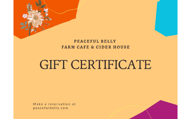 Order Stack Rock Cidery/Peaceful Belly Farm eGift Cards